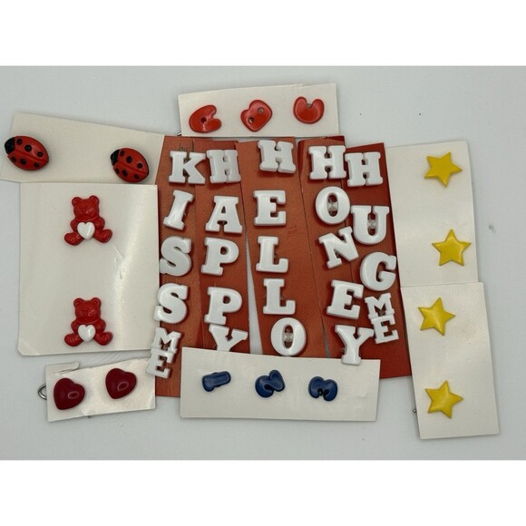 Other | Vintage Nos Craft Novelty Shank Buttons Alphabet Letters Teddy ...